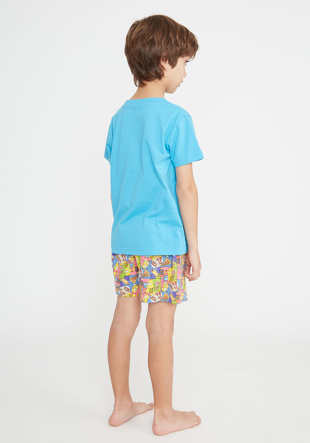 Pijama Kids Hombre Algodon Celeste Marca Simpsons